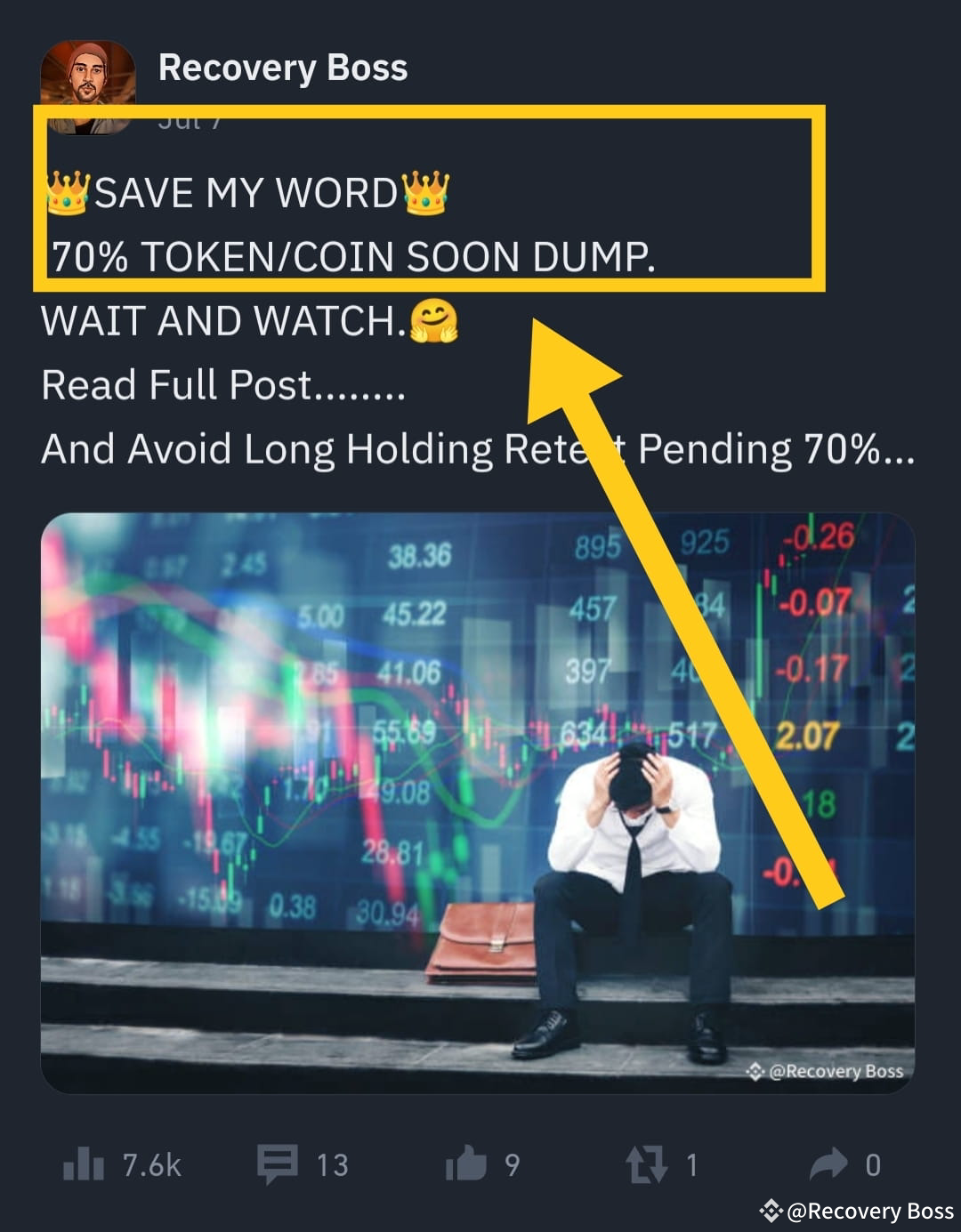 OPEN PHOTO AND READ THIS CRASH. I have told you many times | Recovery_Boss on Binance Square