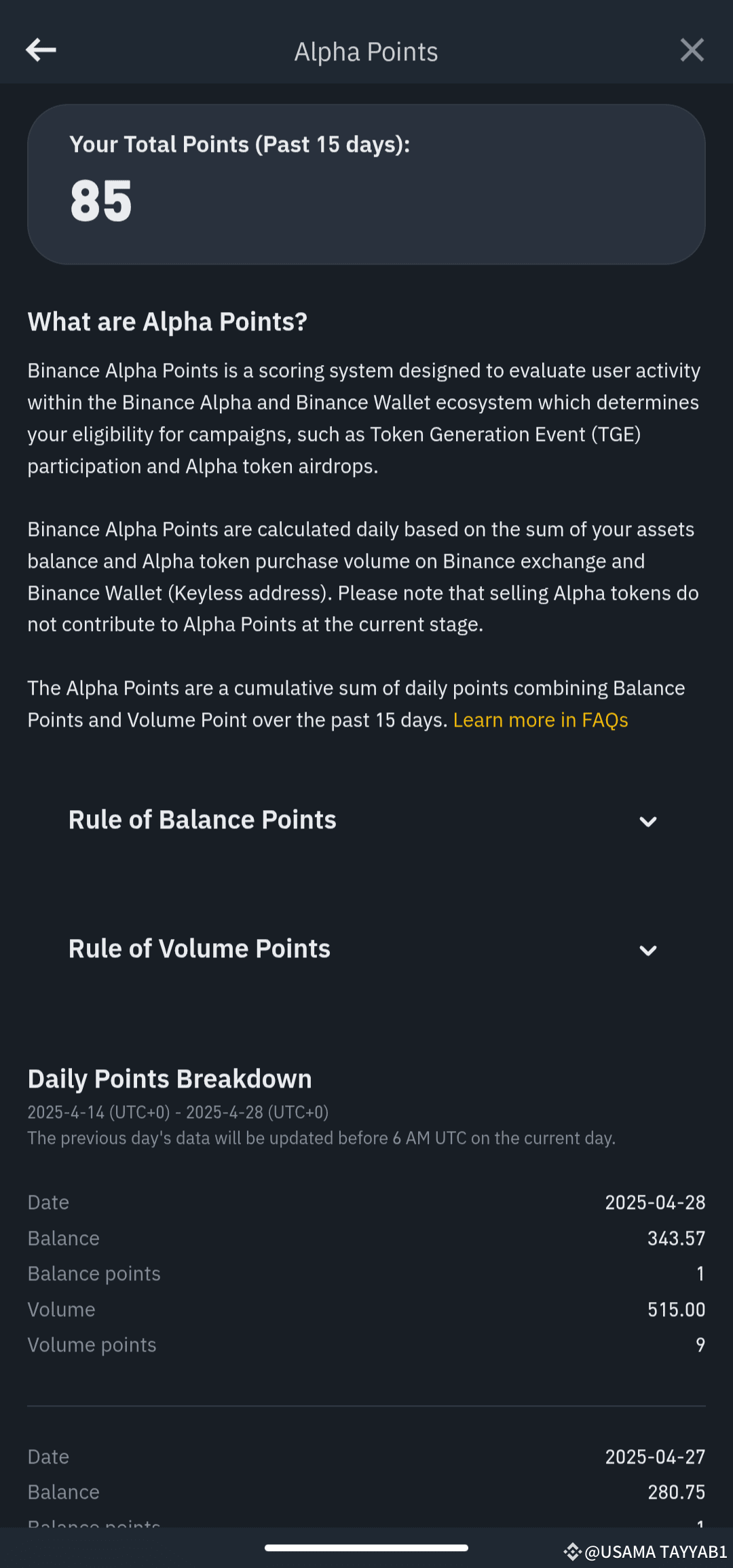 Again eligible for alpha drop 100$+ easily I already told | USAMA ...