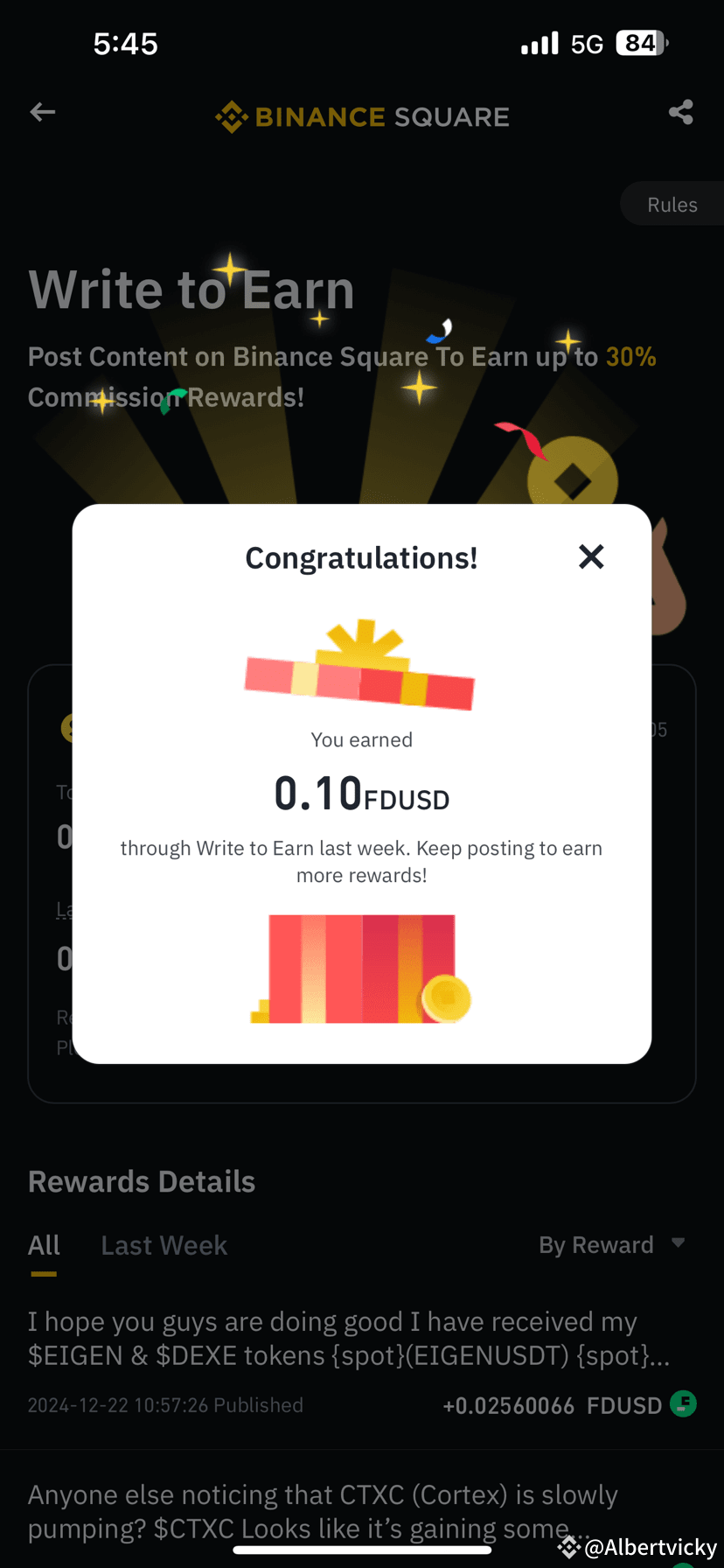 Got last week rewards… however totally I earned 0.20 I pos ...