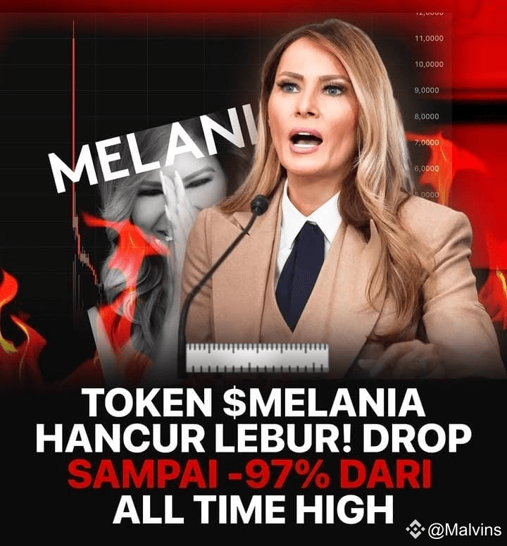 TOTAL COLLAPSE! Token $MELANIA Plummets -97% from All Time H | Malvins on Binance Square