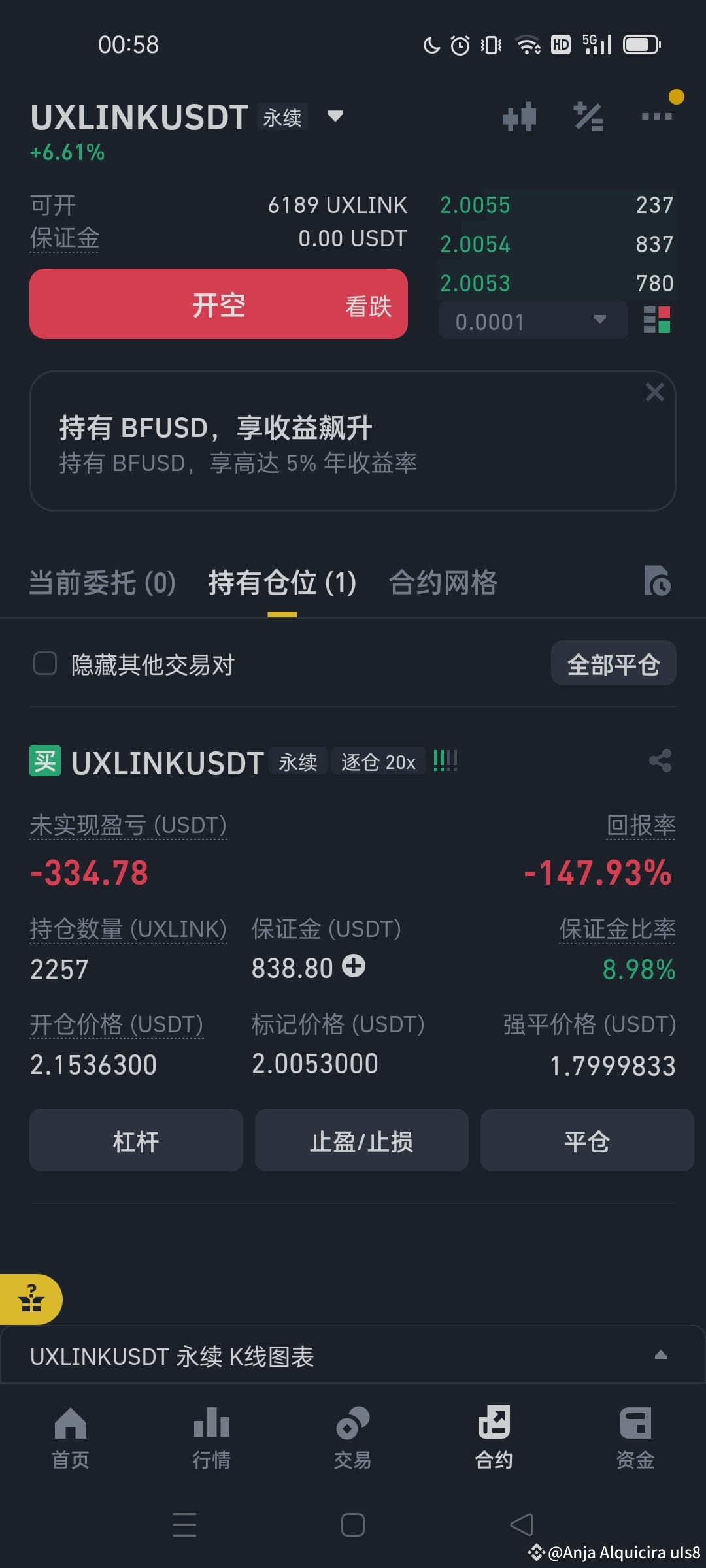 $UXLINK For this 98u funding fee, it's not worth it, forced | Anja ...