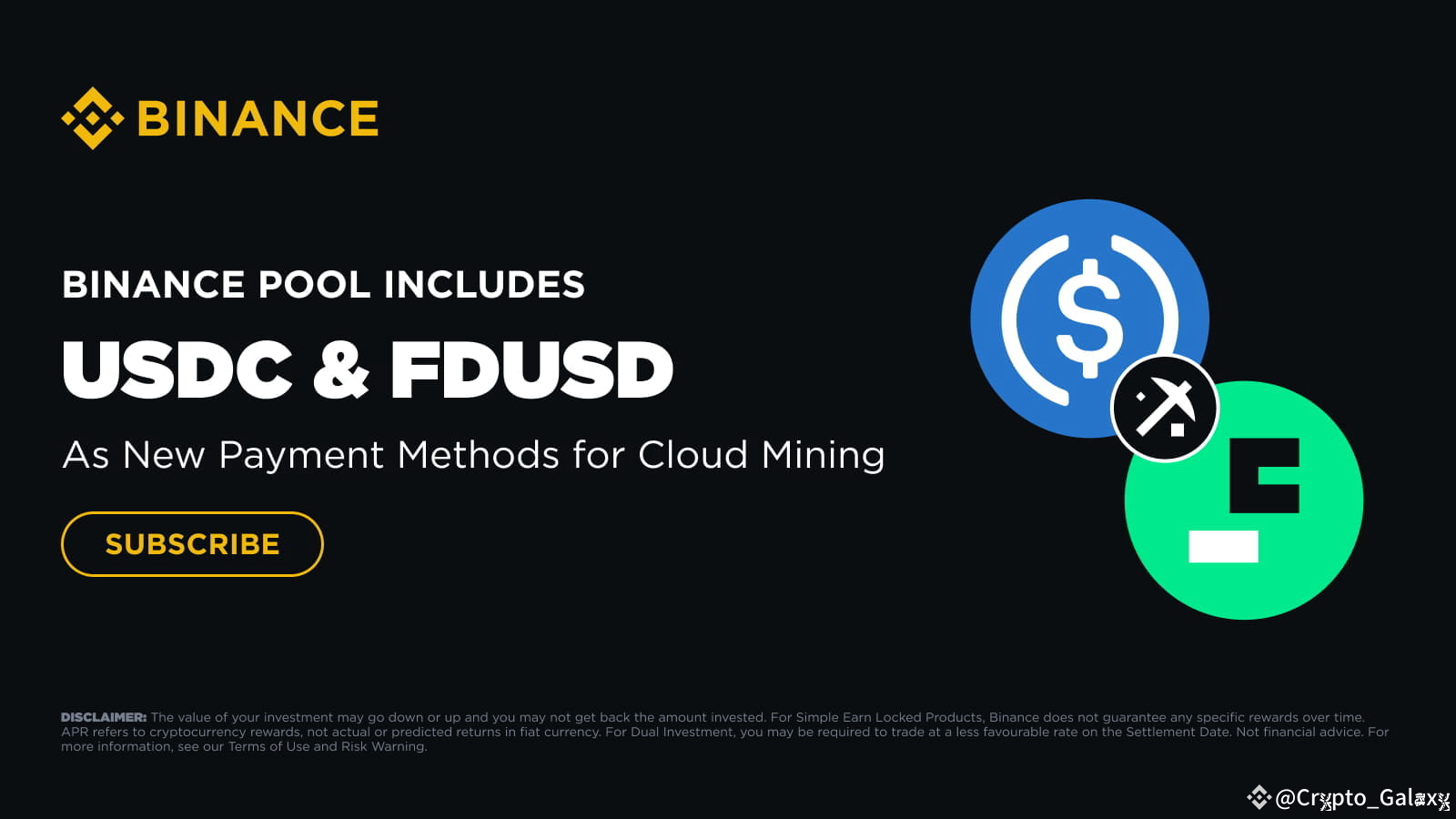 Binance Pool Includes USDC and FDUSD as New Payment Methods | Crypto_Galaxy on Binance Square