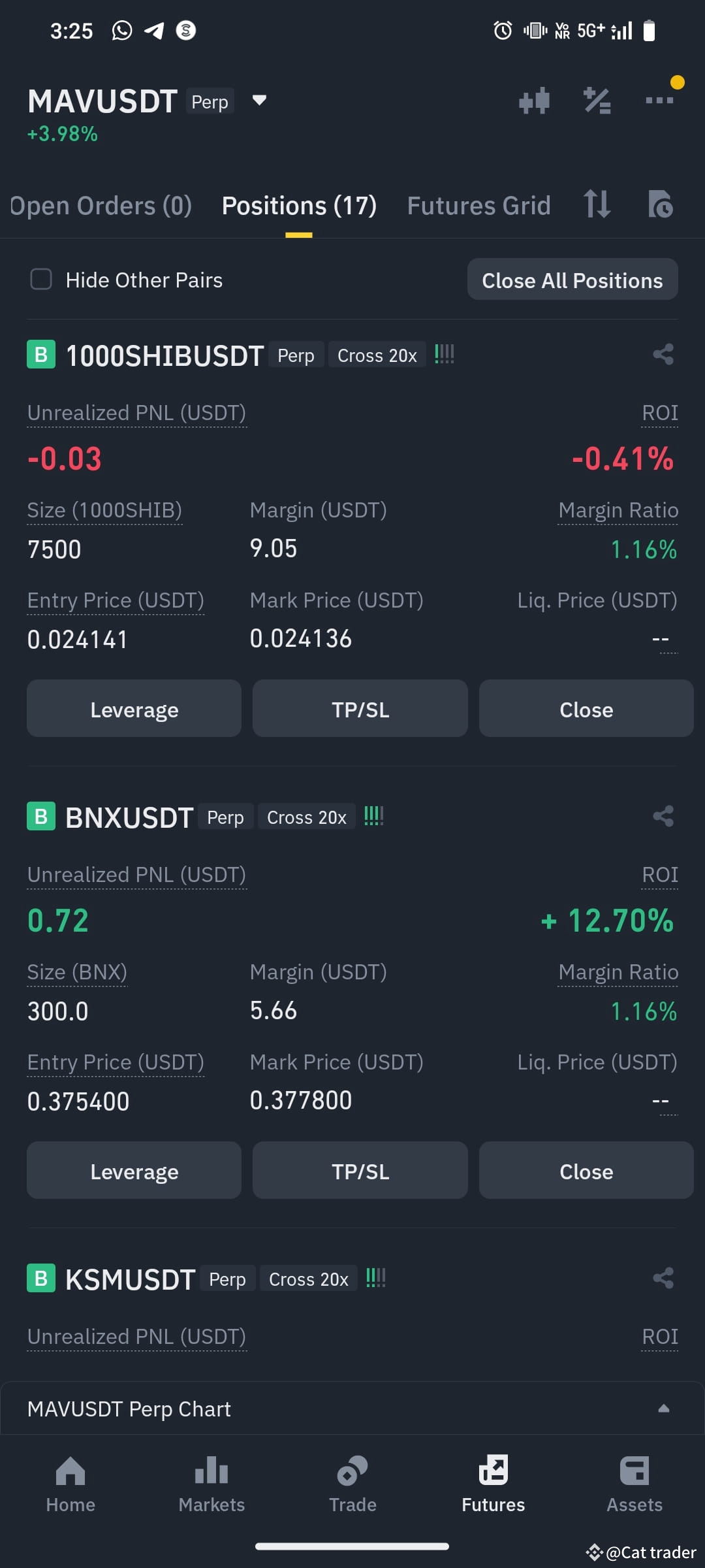 Reopening some long positions with very small risk as the ma | Cat ...