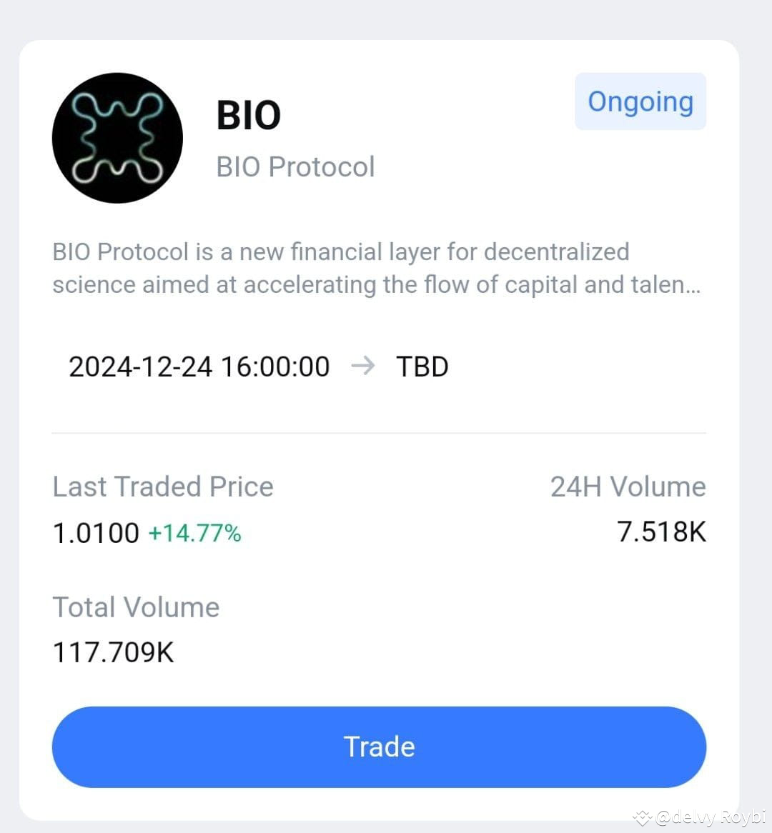 #BitwiseBitcoinETF Bio pre trading e token kew sell dio na E | delvy ...