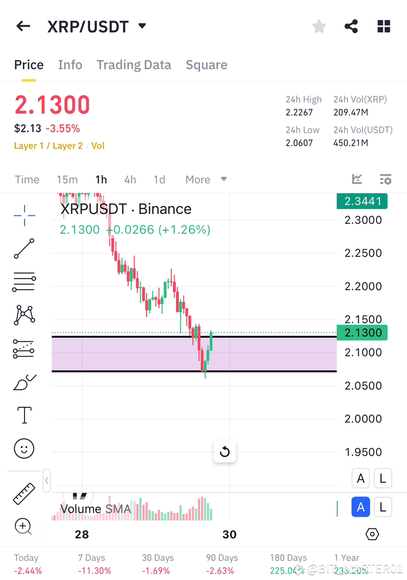 $XRP /USDT Bulls Defend Key Support – Long Entry in Play! X | BIT_MASTER01 on Binance Square