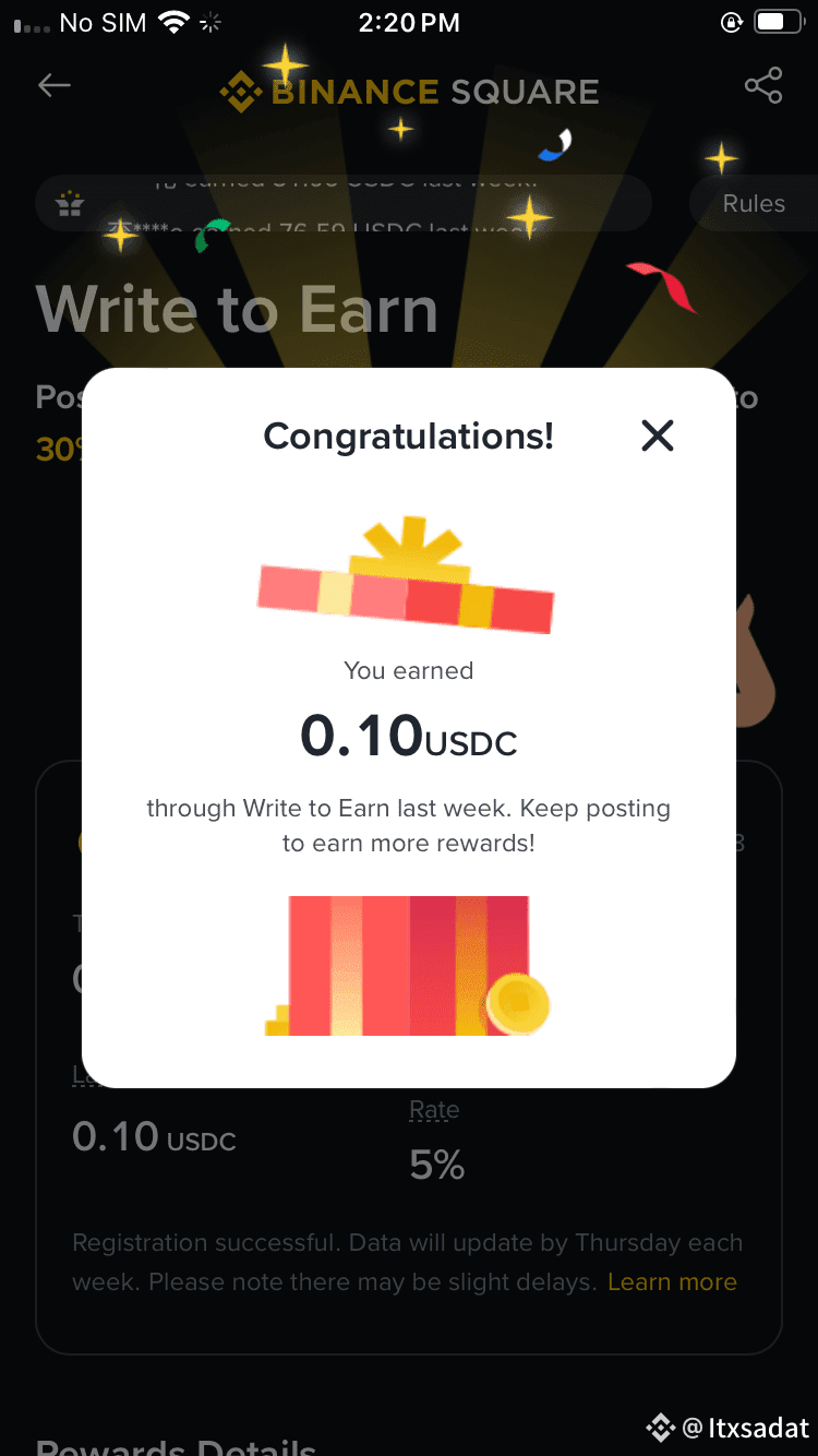 🎉 Just earned 0.10 USDC from the Write to Earn program on B | Itxsadat ...