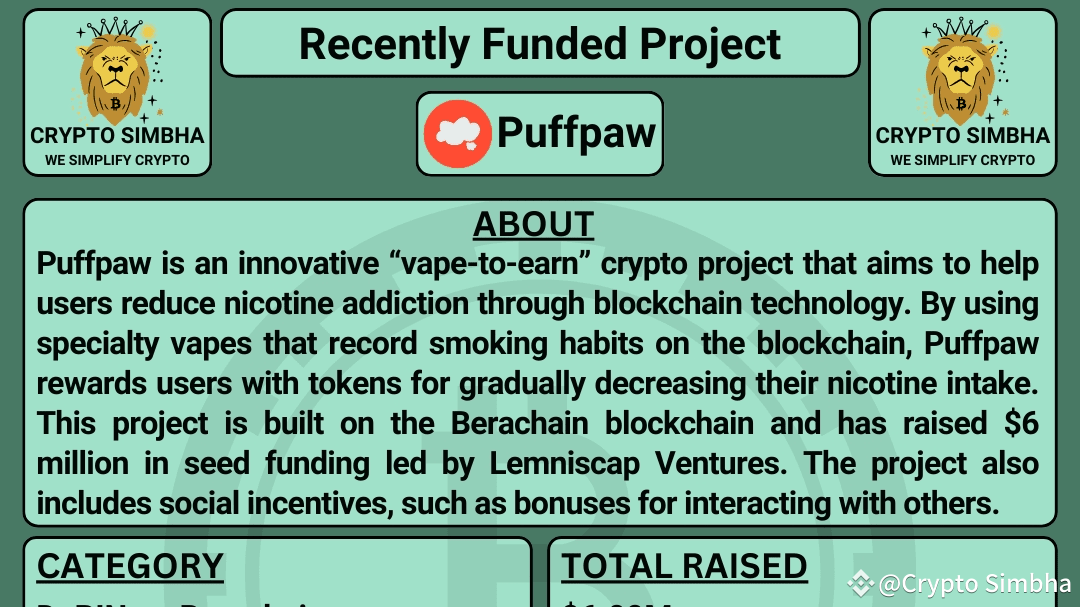 🚀Top Project From Recent Funding Round 💰 Puffpaw 🚀 | Crypto Simbha on Binance Square