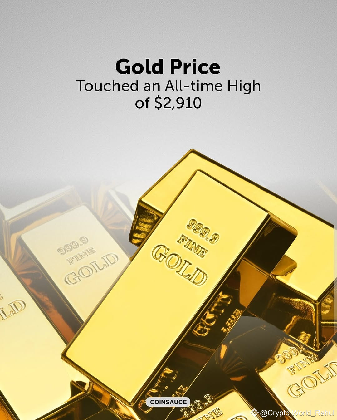 Gold price touched an all-time high of $2,910 #solana $SOL | Crypto ...