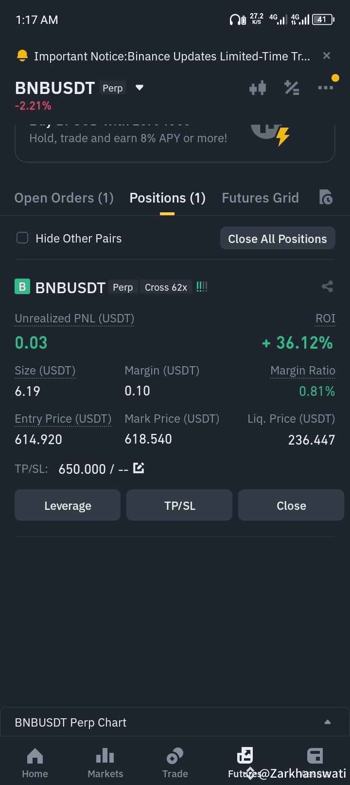 we will wait until bnb hit 700$BNB | Zarkhanswati on Binance Square