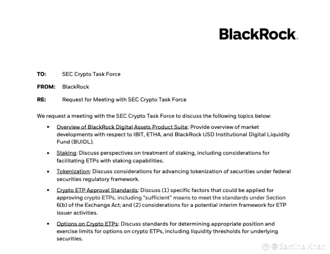 Today: BlackRock meets with SEC Crypto Task Force to discuss | Samina Khan on Binance Square