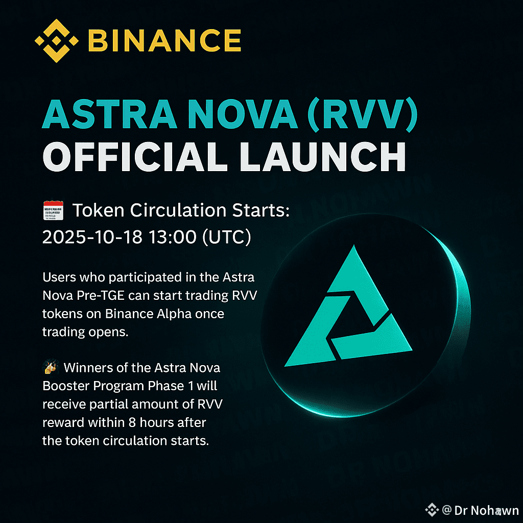 🚀 ASTRA NOVA (RVV) — OFFICIAL LAUNCH ON BINANCE ALPHA! 🎯 | Dr Nohawn on ...