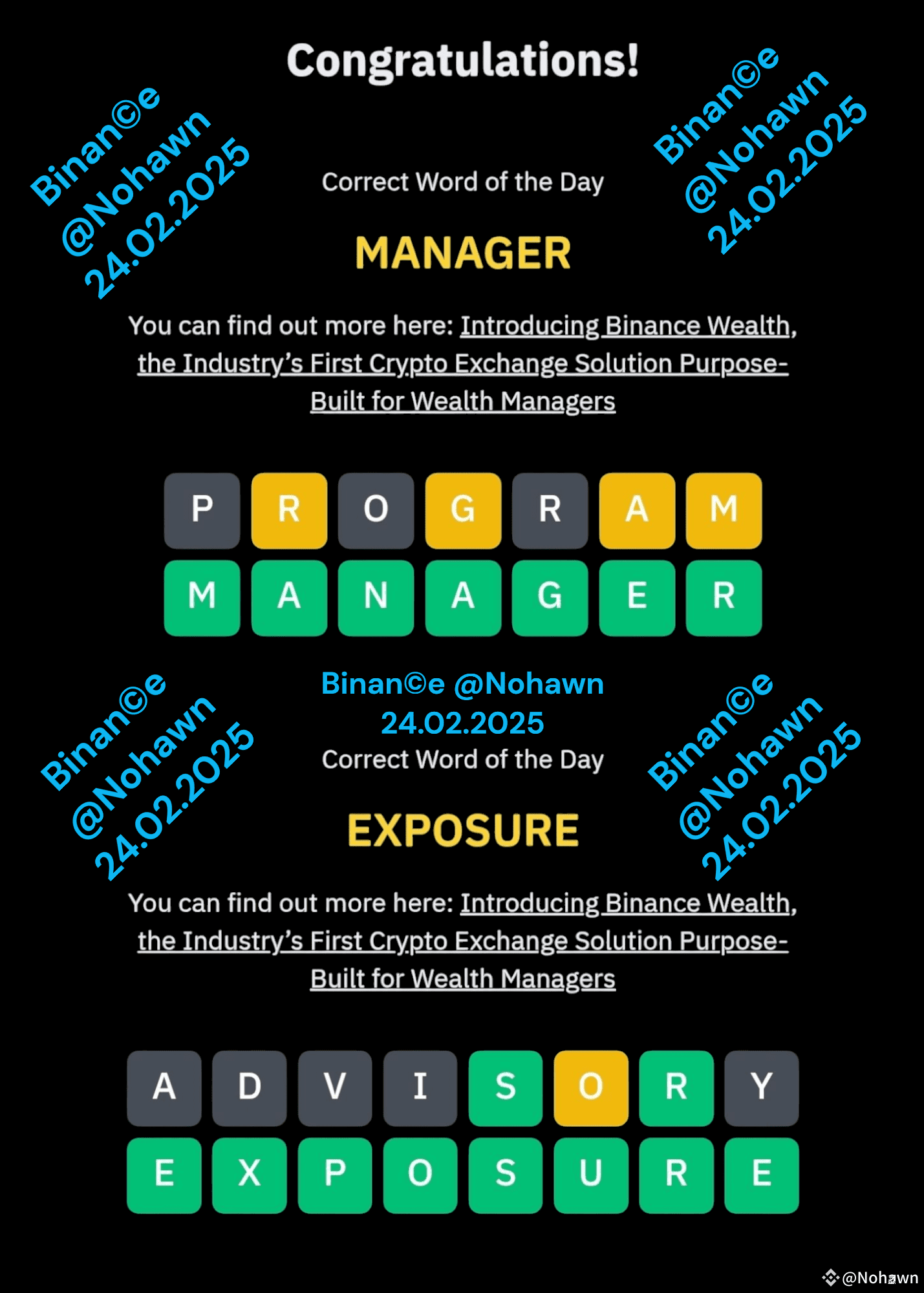 🔠Binance Crypto Word Game: Solved | Weekly Available|Solve | Nohawn on ...