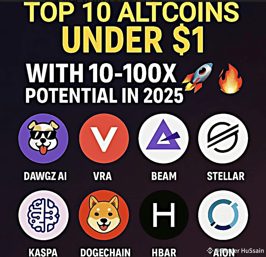 🚀 Top 10 Altcoins Under $1 with 10–100x Potential for 2025! | Trader HuSsain on Binance Square