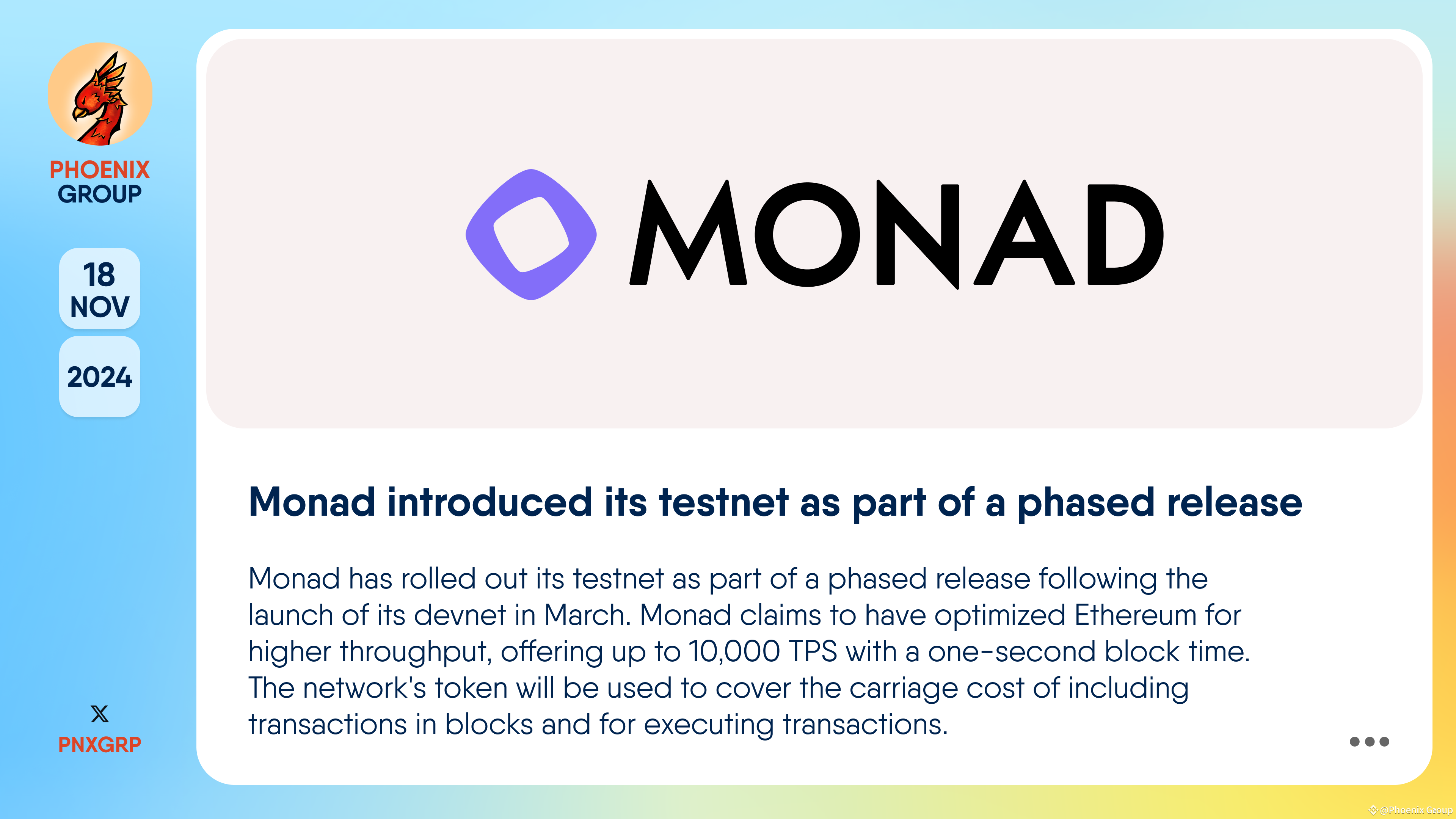 Monad introduced its testnet as part of a phased | Phoenix Group on ...