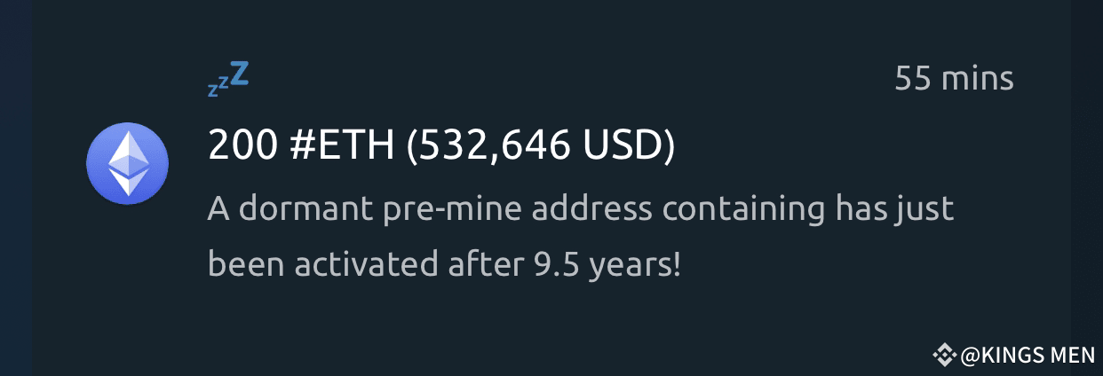$ETH 200 #ETH (532,646 USD) 💤 💤 A dormant pre-mine addres | KINGS MEN ...