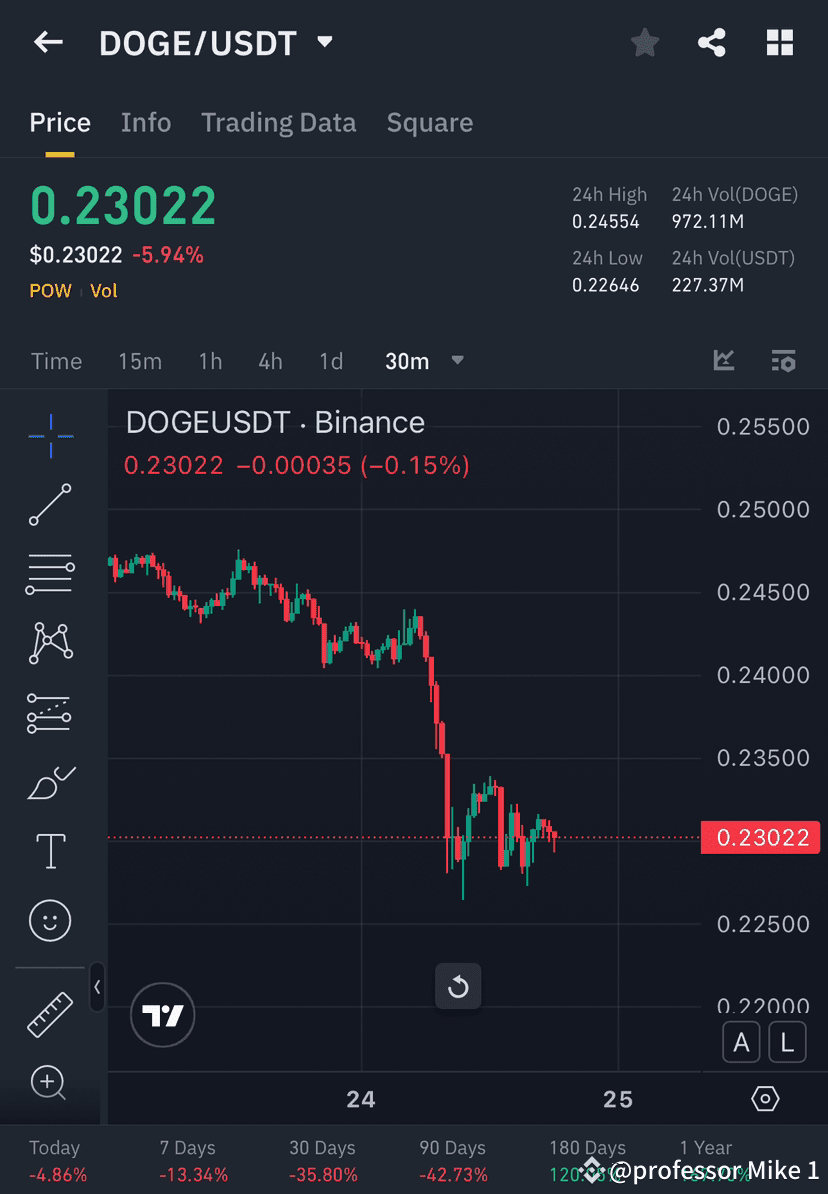$DOGE /USDT – Short Trade Alert! 💯🔥 $DOGE is struggling t | Professor Mike Official on Binance ...