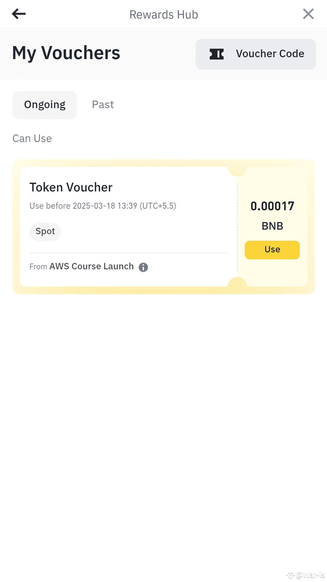 Calim your $BNB Token Voucher .. Go to Reward Hub and Collec | War-is ...