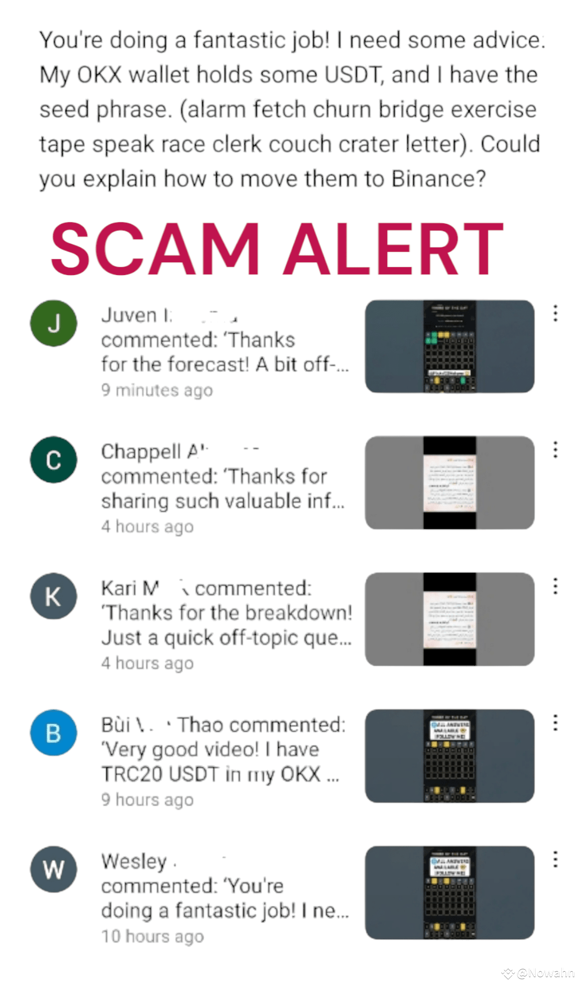 🚨 Crypto Scam Alert! 🚨 Scammers are sending messages like | Nohawn on Binance Square