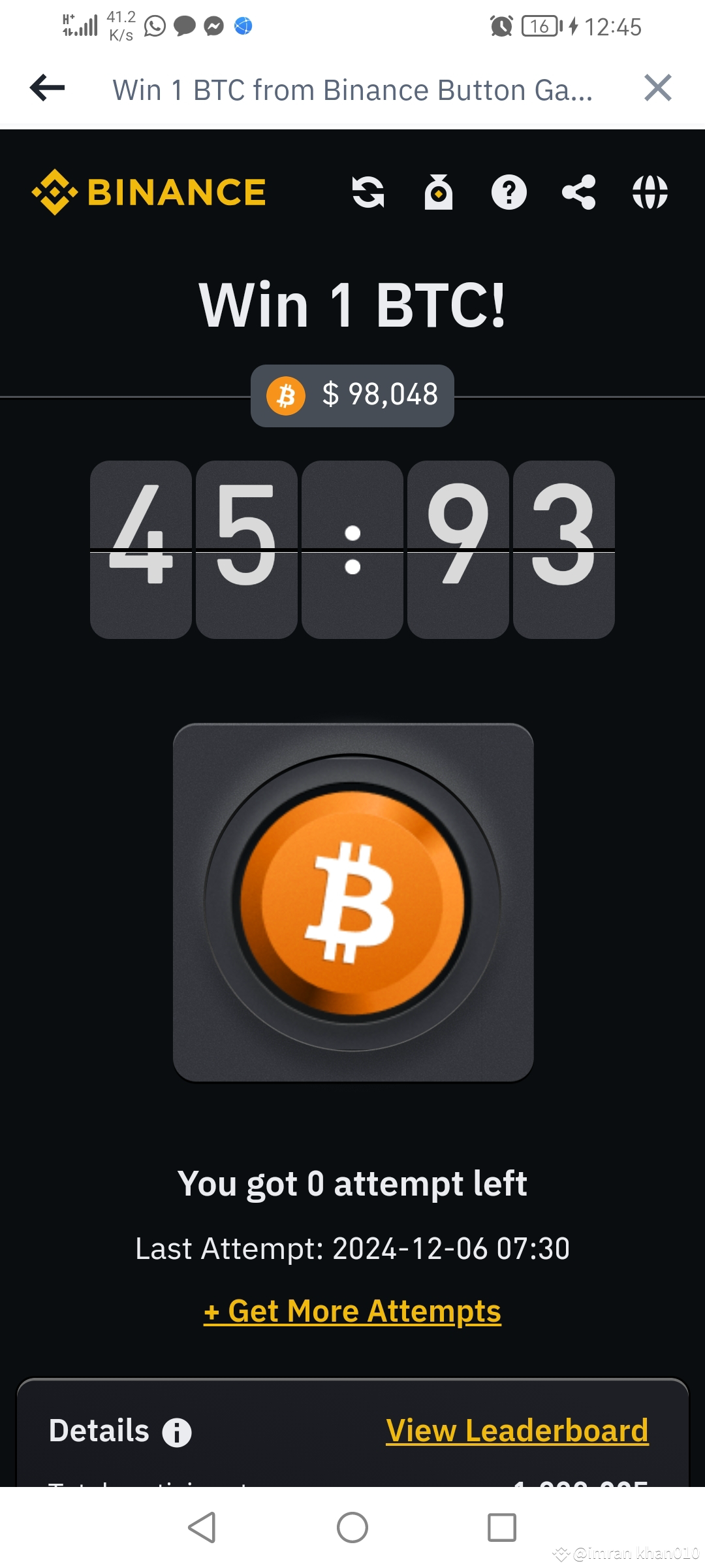 #BTC☀ participate and get a chance to win 1BTC | imran khan010 on Binance Square