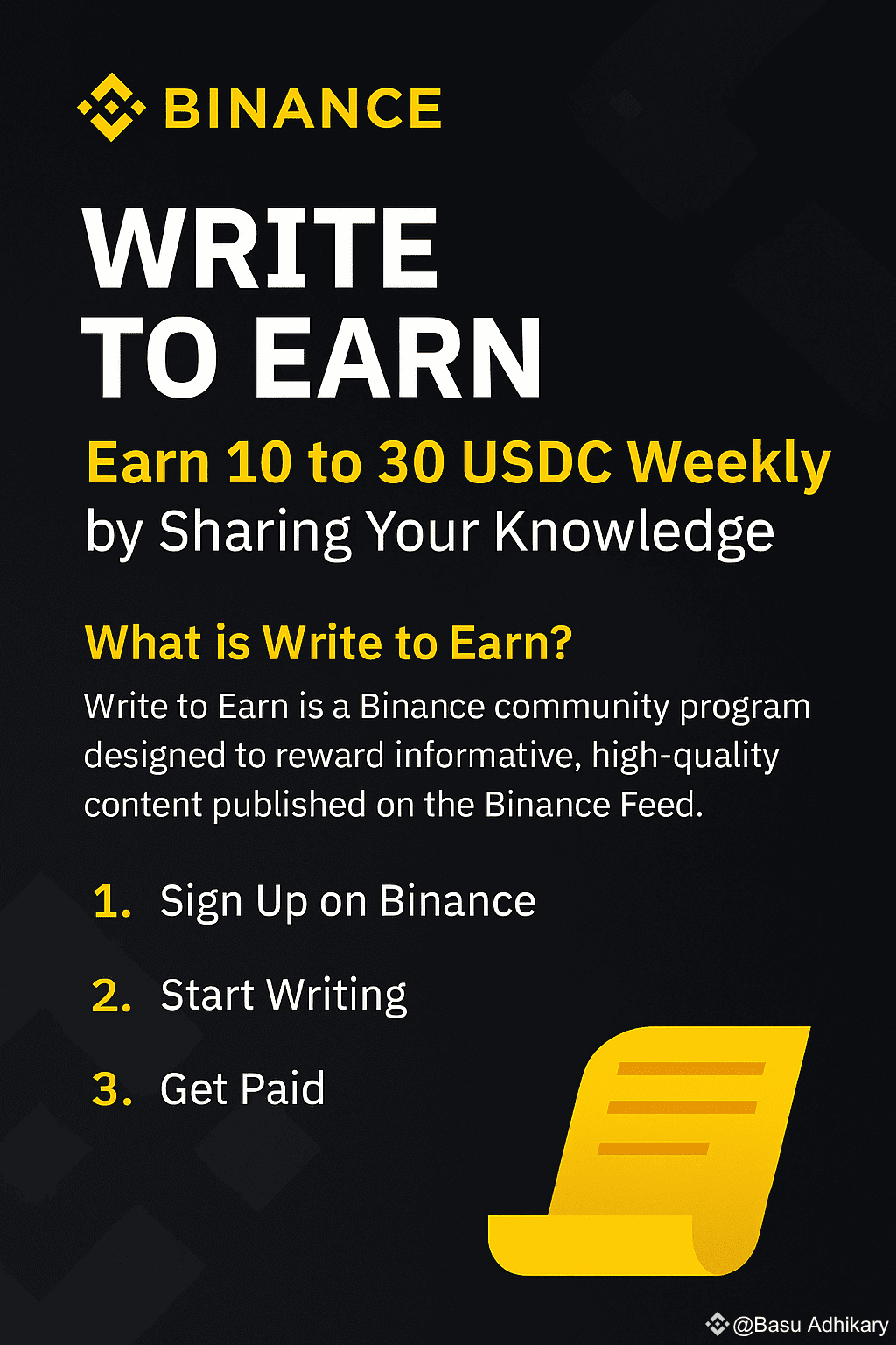 Binance Write to Earn: Earn 10 to 30 USDC Weekly by Sharing | Basu ...