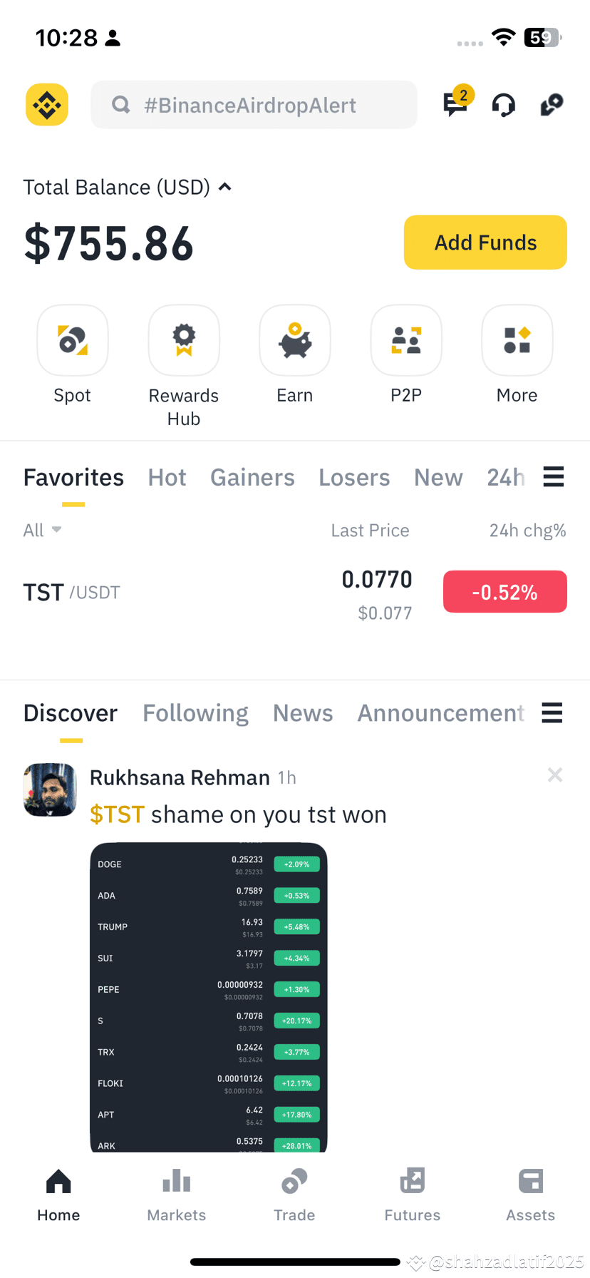 I invested $1800 in $TST coin approximately 2 weeks ago. Cu ...