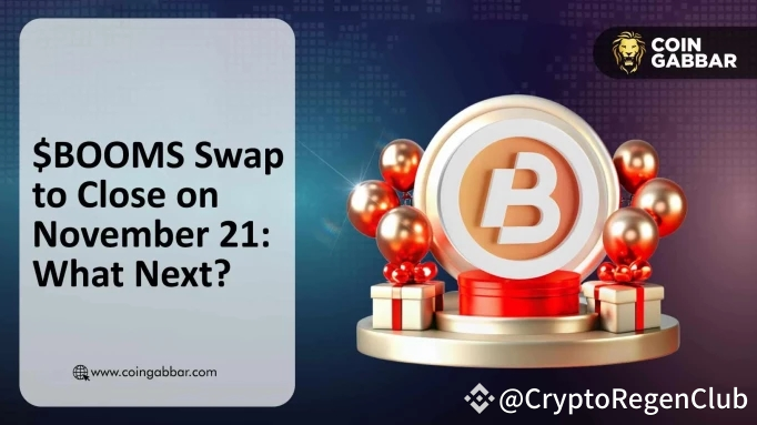 BOOMS Airdrop Listing Date Near as $BOOMS Swap End on November 21 ...