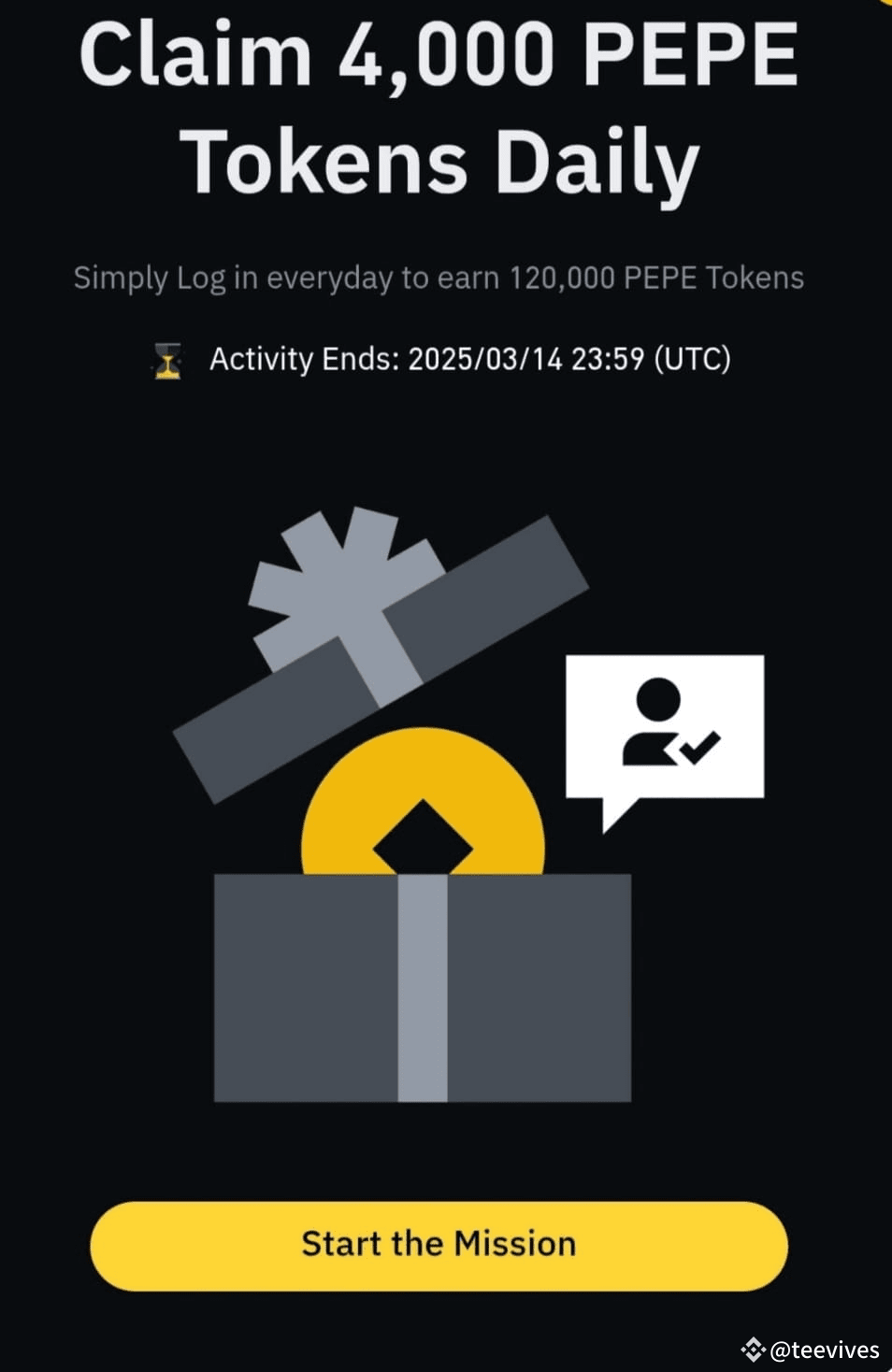 🎉 Claim 4,000 $PEPE Tokens Daily! 🚀 Log in daily and e | nsakib09 on ...