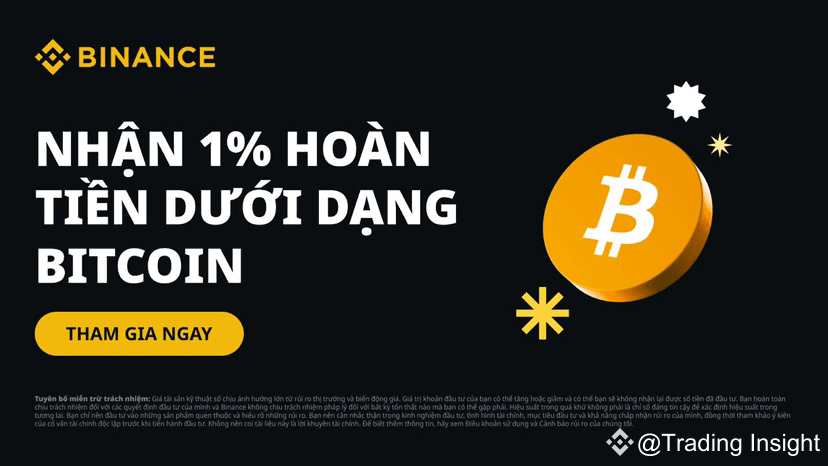GET 1% CASHBACK IN BITCOIN Buy and get up to $20 back. Activ | Trading Insight on Binance Square