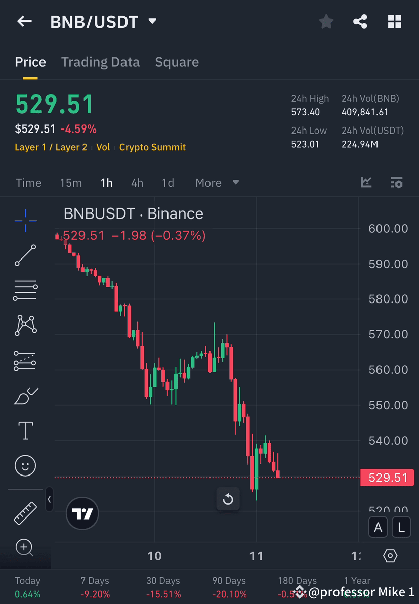 $BNB /USDT Short Trade Alert: Bearish Momentum Poised to Ext | professor Mike 1 on Binance Square