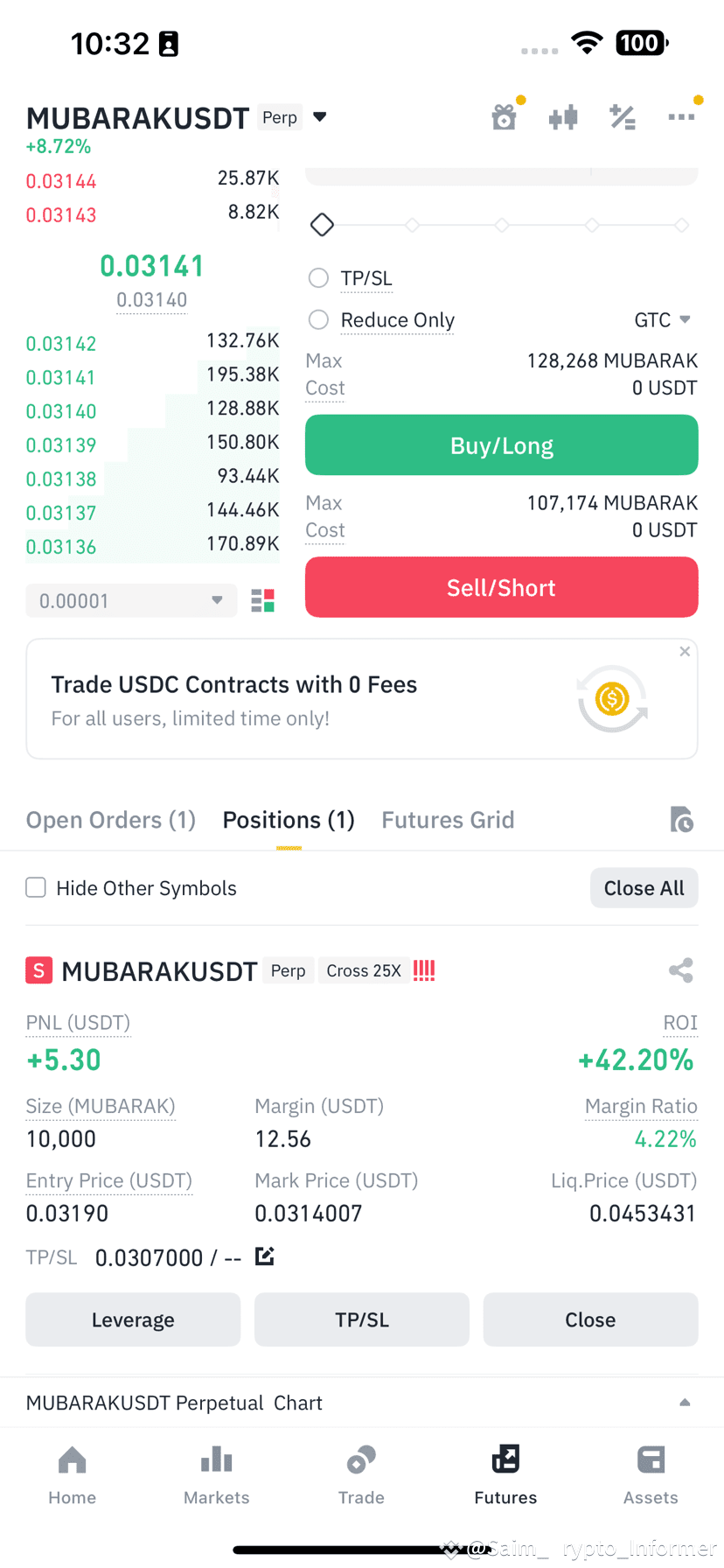 #Mubbarak Short Signal ASAP Target 🎯 0.03070 | Saim_Crypto_Informer on ...