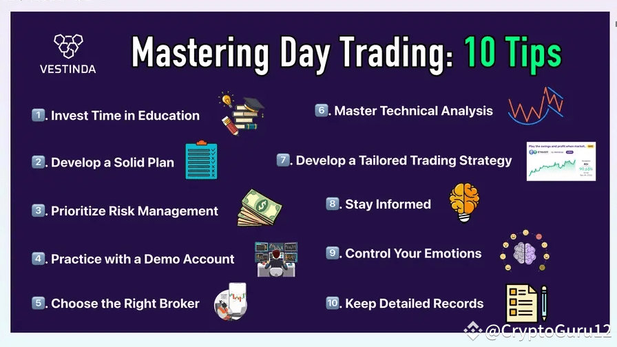 Mastering Day Trading: 10 Essential Tips for Success | CryptoGuru12 on Binance Square
