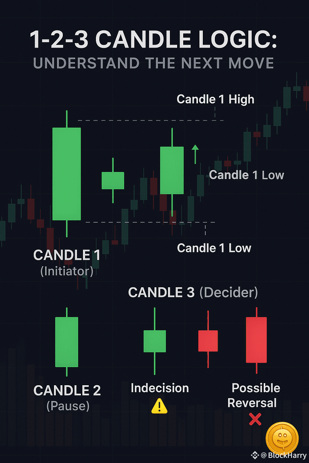 🕯️ Master the 1-2-3 Candle Logic – Read the Charts Like a | BlockHarry ...