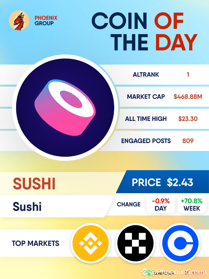 COIN OF THE DAY $SUSHI #Sushi #crypto2924 #dyor | Phoenix Group on ...