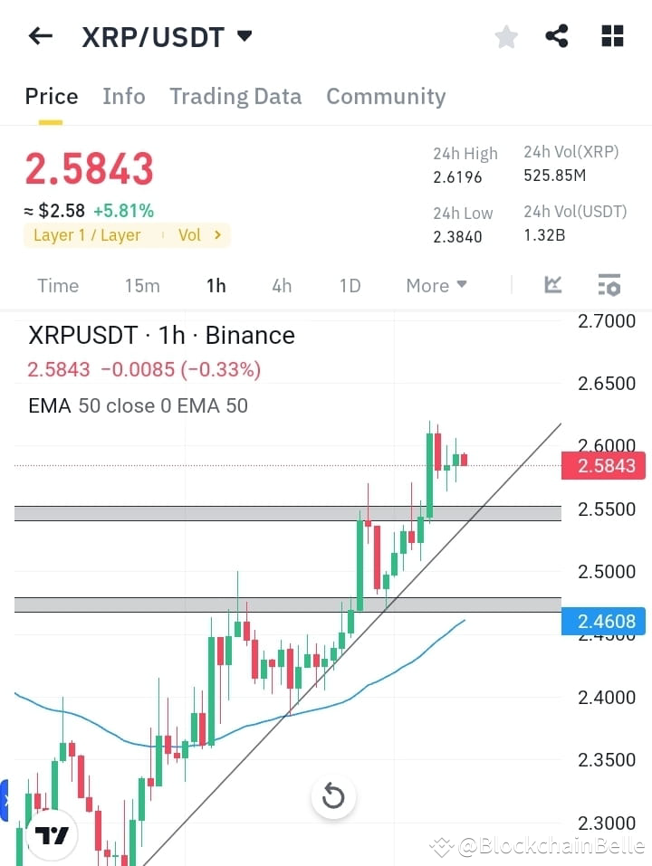 $XRP /USDT: BULLISH MOMENTUM CONTINUES 🚀📈 The $XRP /USDT | BlockchainBelle on Binance Square