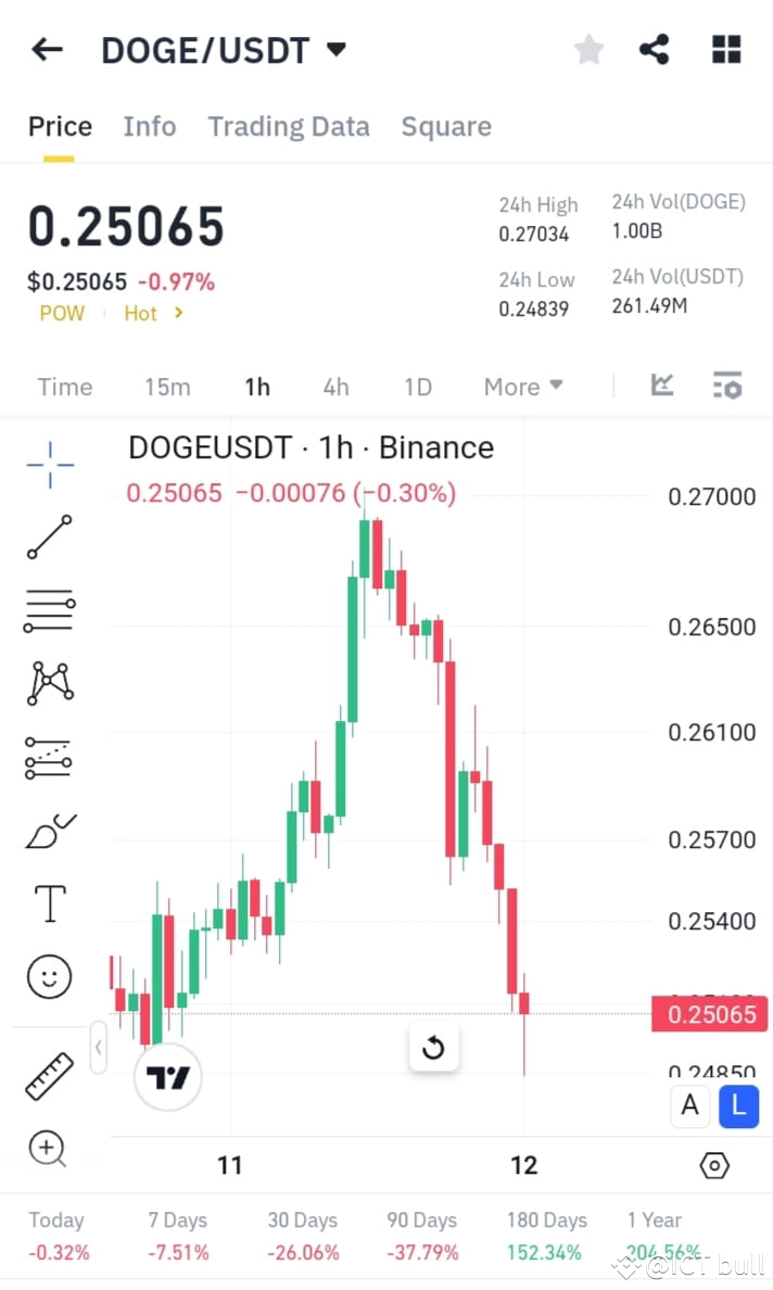 $DOGE /USDT – Trade Setup Current Price: $0.25065 Long Set | ICT bull on Binance Square