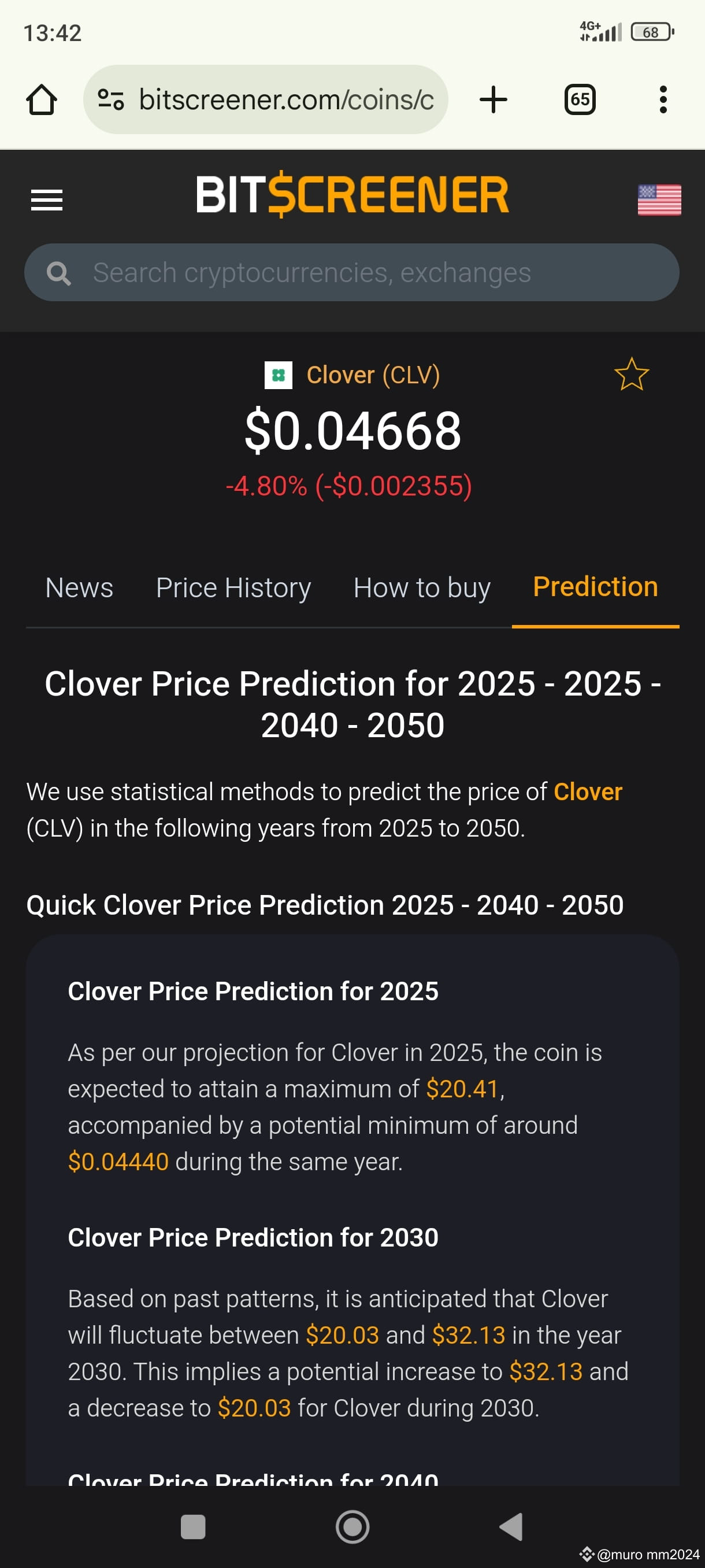 $CLV Clover Price Prediction for 2025 As per our projection | muro mm2024 on Binance Square
