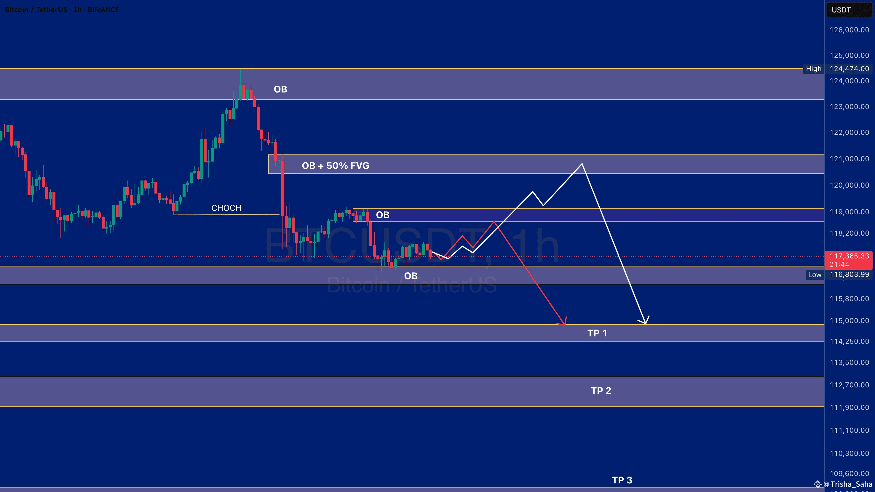 BTC Technical Analysis – Order Block Reaction or Trend Reversal? | Trisha_Saha on Binance Square