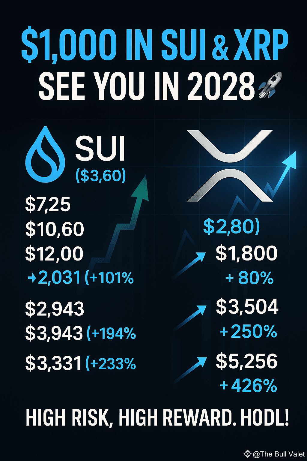 What If You Threw $1,000 into $SUI or $XRP Today and Forgot | The Bull Valet on Binance Square
