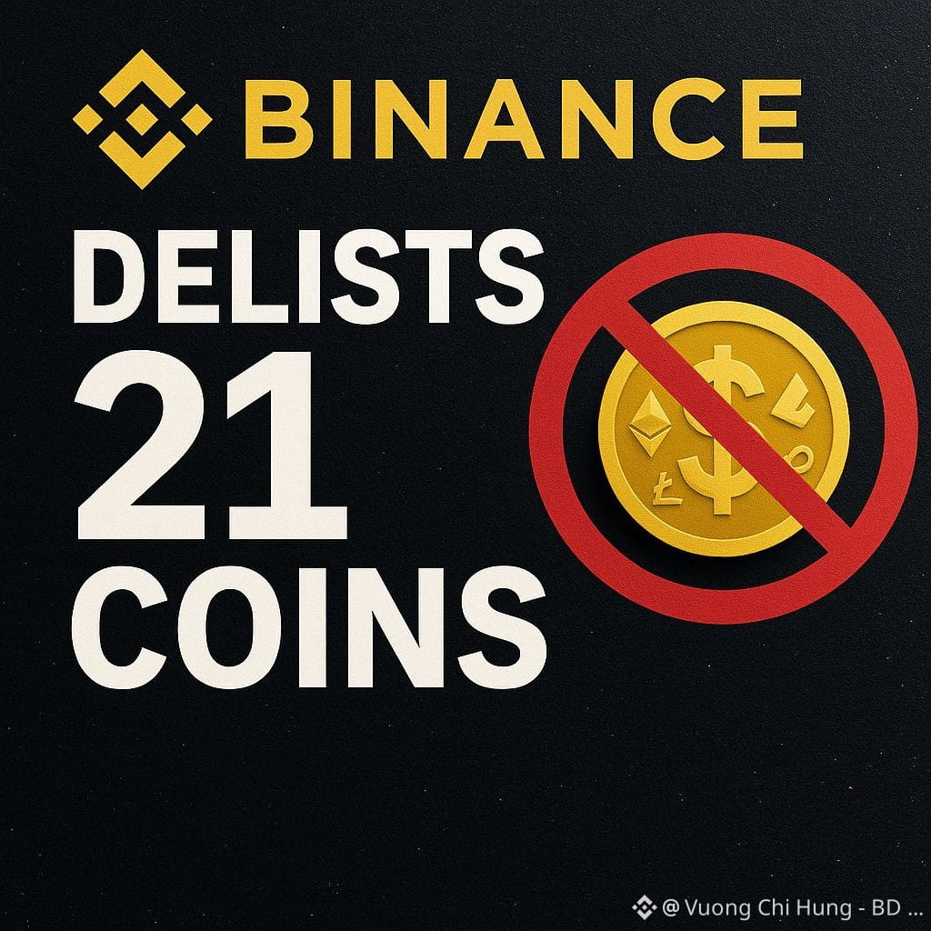 BINANCE CANCELS LISTING OF 21 COINS Attention everyone! Bin | Vuong Chi ...
