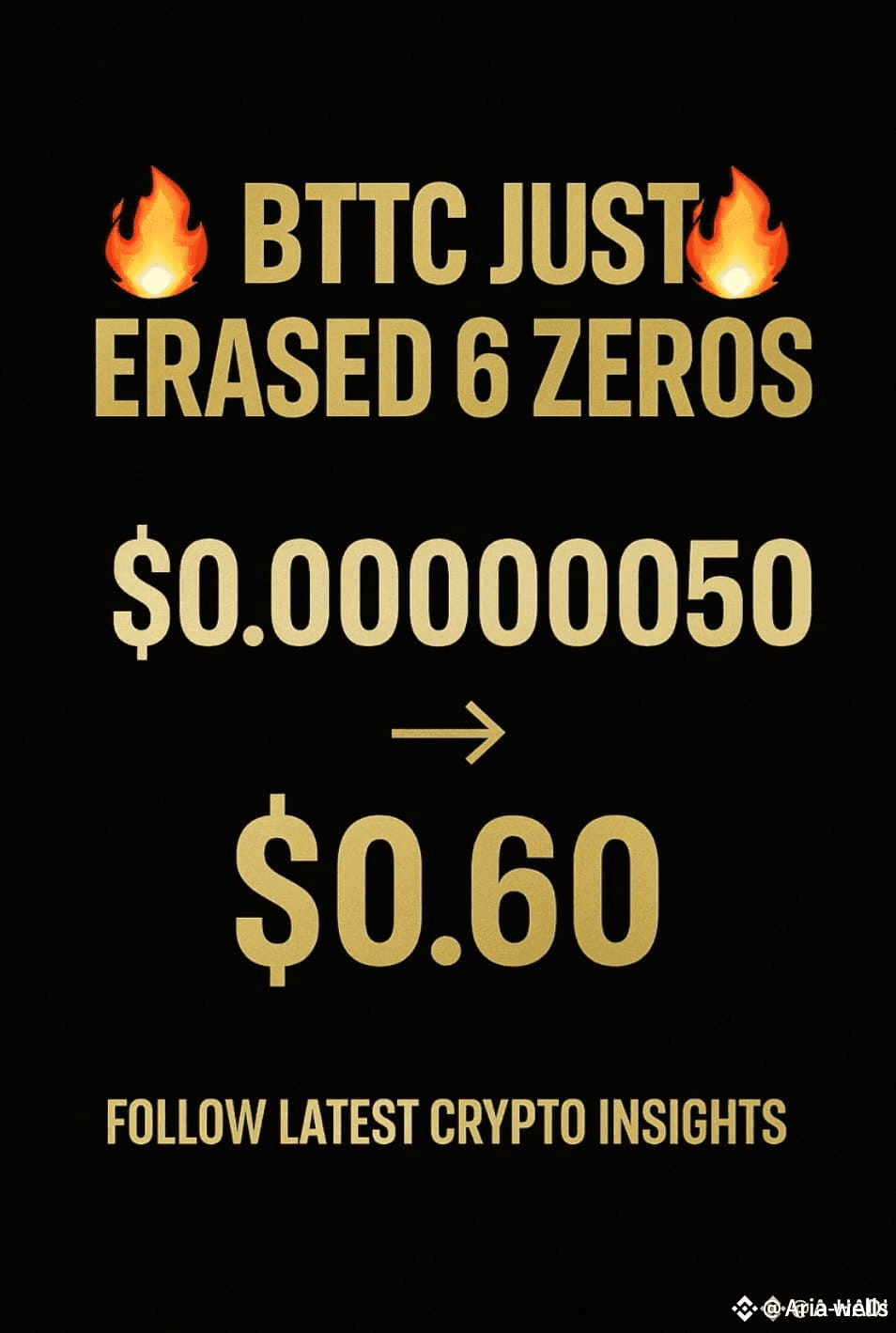 BTTC Hits New Milestone! 🚀 BTTC has surged to $0.000060 | Aria wells on ...