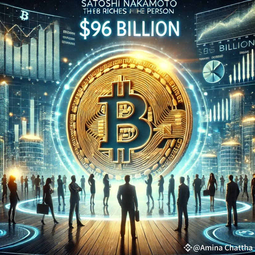 🚨 Satoshi Nakamoto’s Bitcoin Fortune Surges to $96 Billion | Amina Chattha on Binance Square