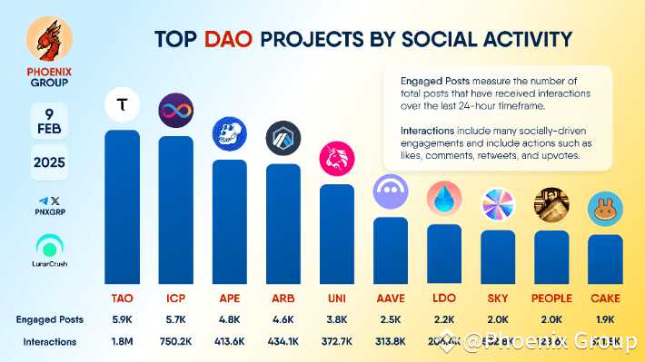 TOP #DAO PROJECTS BY SOCIAL ACTIVITY $TAO $ICP $APE #ARB | Phoenix ...