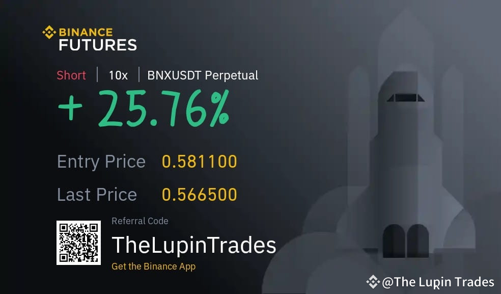$BNX Trade Executed, Lets see what this coin can give us. DY | The Lupin Trades on Binance Square