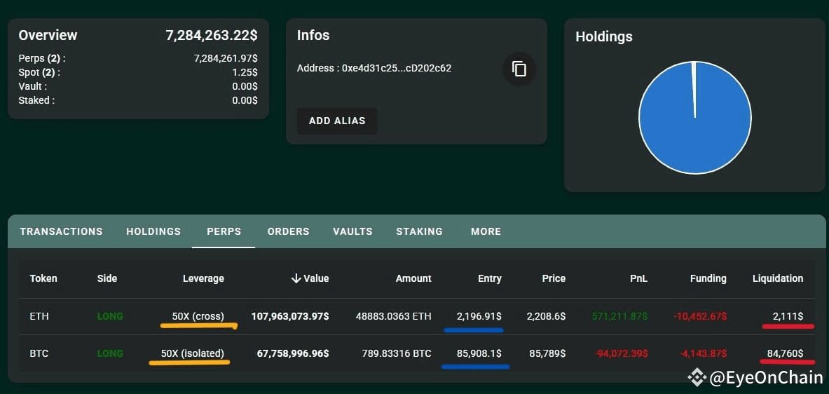 Now THAT’S a Real 50x Leverage Move! 🚀 A whale just deposit | EyeOnChain on Binance Square
