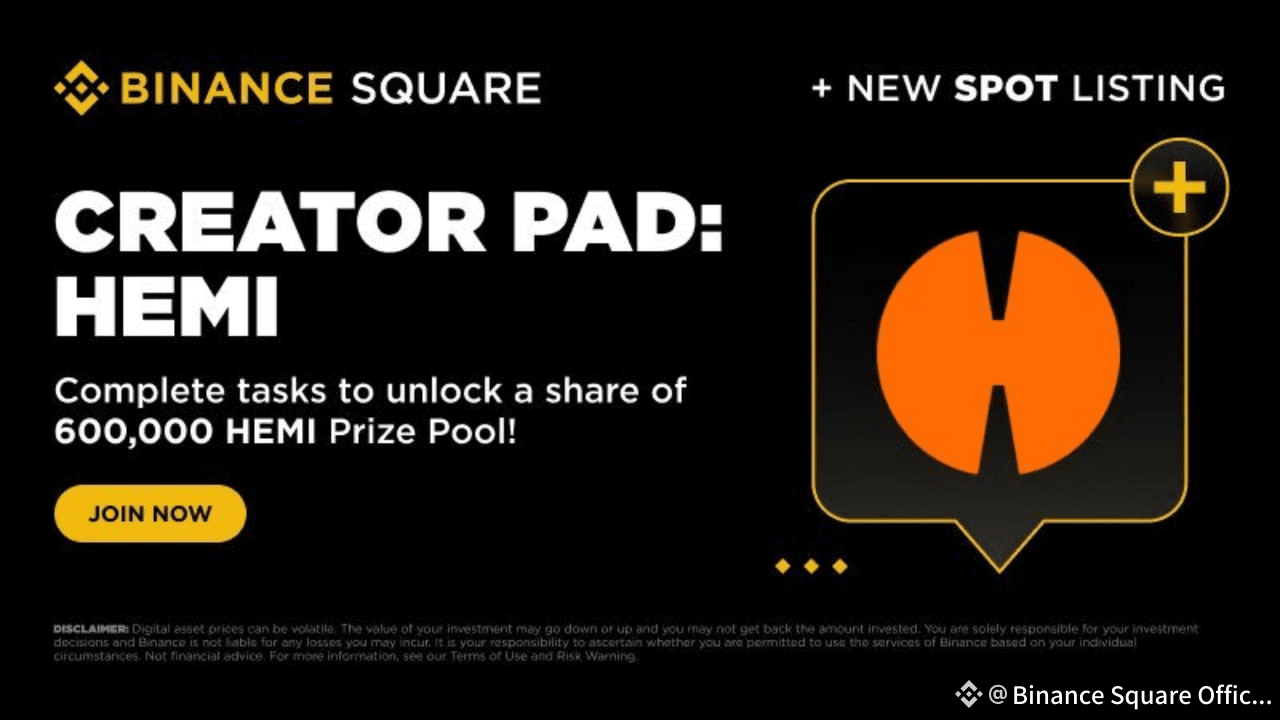 Complete Tasks in the CreatorPad to Unlock 600,000 HEMI Token Voucher Rewards! | Binance Square ...