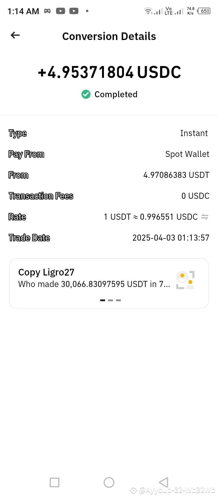 1. Converting Cryptocurrencies on Binance** Binance | Ayyoub-32-Wb32Wb ...