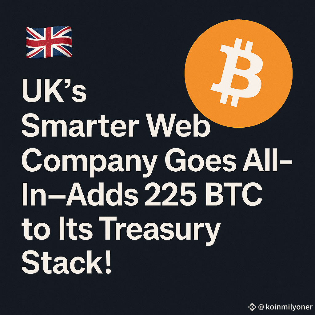 🇬🇧 UK’s Smarter Web Company Goes All-In—Adds 225 BTC to | MR0ZYRK on ...