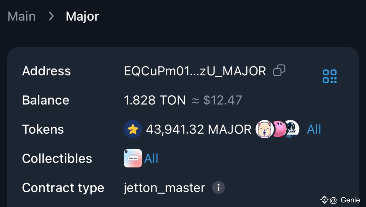 Someone sent tokens to the $MAJOR contract address, worth mo | _Genie_ ...