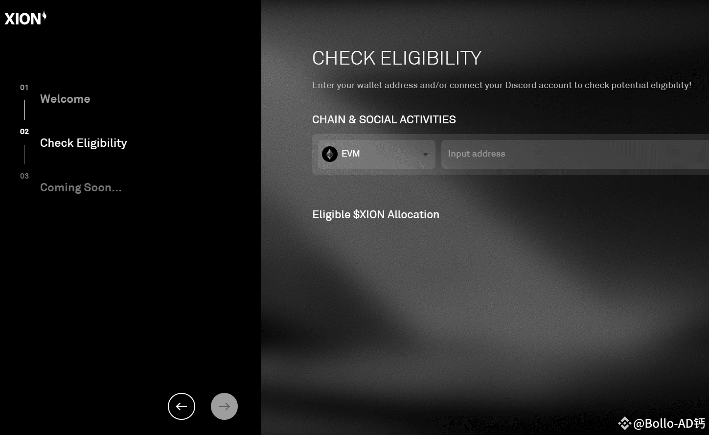 The XION airdrop website has been released The current quer | AD钙 on ...