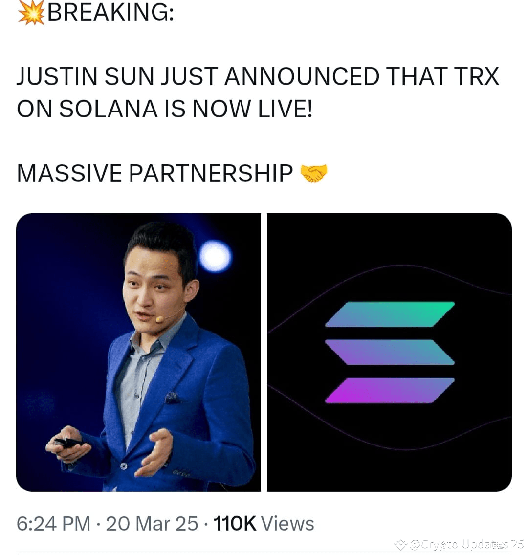 💥BREAKING: JUSTIN SUN JUST ANNOUNCED THAT TRX ON SOLANA IS | Latest ...